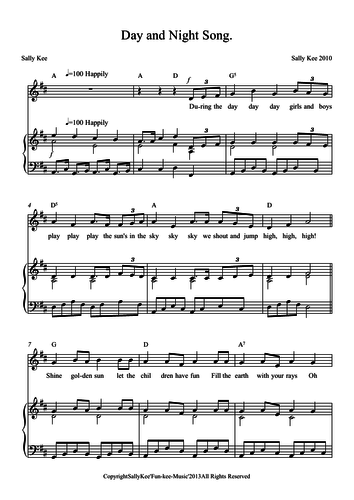 Day and Night Song | Teaching Resources