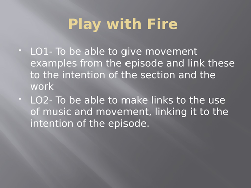 AQA A Level Dance Rooster- Play with Fire | Teaching Resources