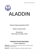 Aladdin Full Script | Teaching Resources