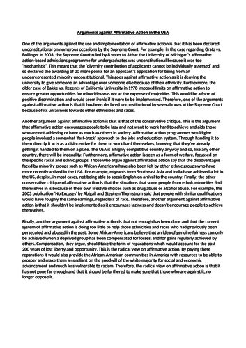 A level Politics, Arguments against Affirmative Action in USA ...