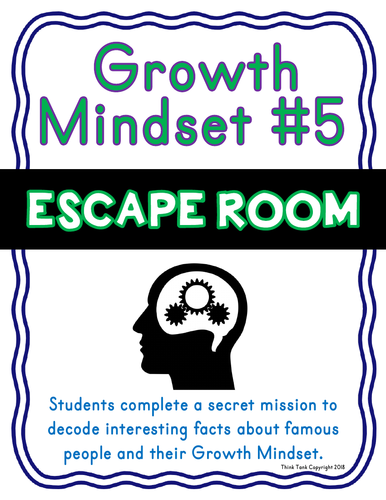 Growth Mindset ESCAPE ROOM #5 Activity: Inspirational Quotes from ...
