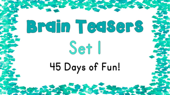 Brain Teasers - Riddles - Brain Breaks - Puzzles - Bell Ringers ...