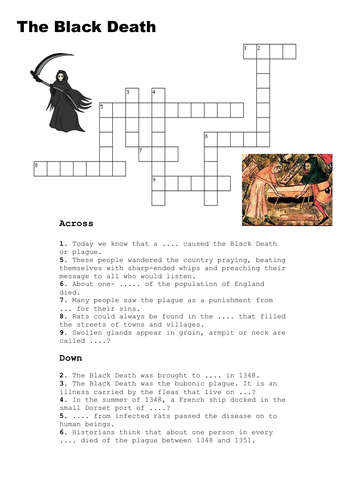 The Black Death Crossword | Teaching Resources