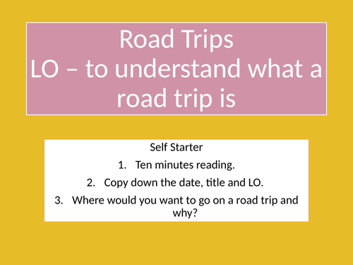 Complete KS3 SOW linked to Road Trips | Teaching Resources