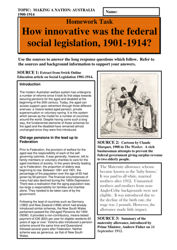 Making a Nation. Australia 1900-1914 | Teaching Resources