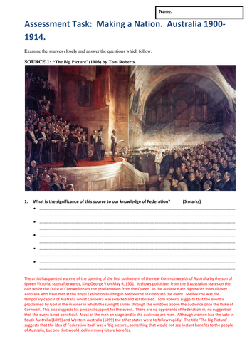 Making a Nation. Australia 1900-1914 | Teaching Resources