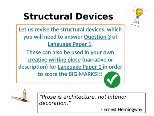 Structural Devices Revision Mind Map | Teaching Resources
