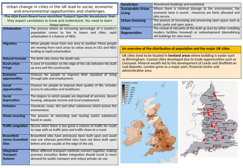 AQA 9-1 GCSE: Urban Issues, UK and Sustainability, Liverpool, Knowledge ...