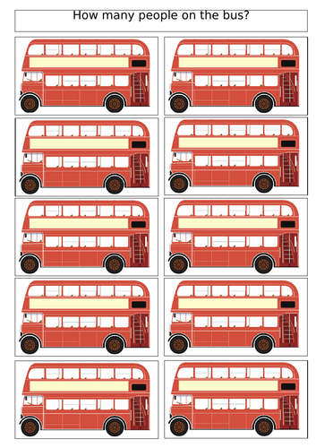 London Bus Maths Counting and Adding Reception / Kindergarten ...