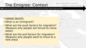 The Emigree poetry analysis | Teaching Resources