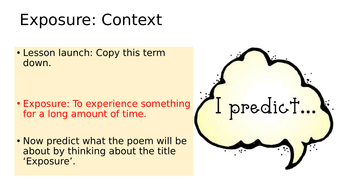 Exposure poetry analysis | Teaching Resources