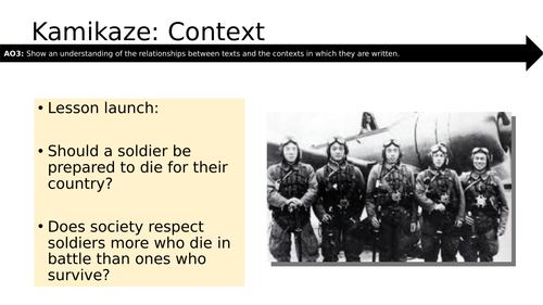 Kamikaze poetry analysis | Teaching Resources