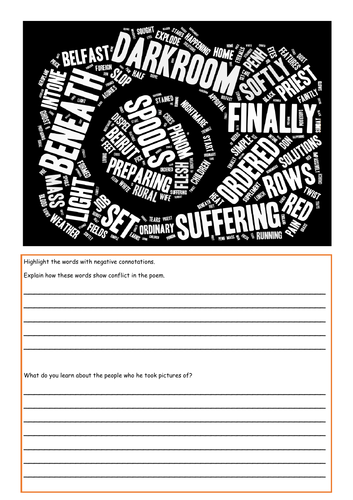 War Photographer poetry analysis | Teaching Resources