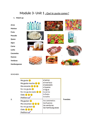Spanish Viva 2- Modules 2& 3 "Todo sobre mi vida" & "A Comer ...