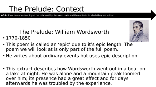 The Prelude poetry analysis | Teaching Resources