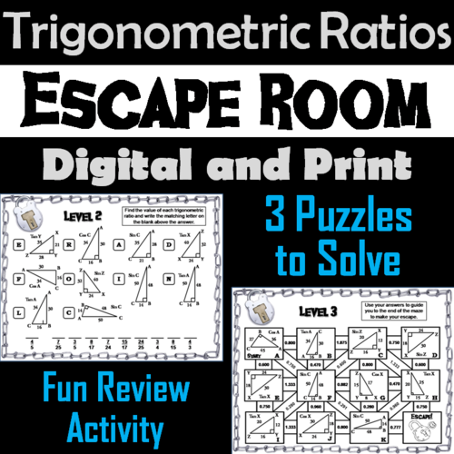 Trigonometry Escape Room Math Bundle | Teaching Resources
