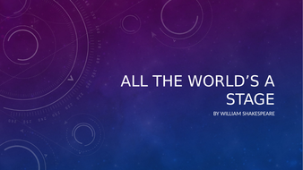 All The World's A Stage - One Off Shakespeare Lesson | Teaching Resources