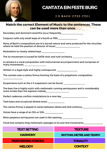 Bach Resources Edexcel Music AS and A level | Teaching Resources