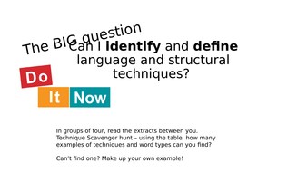 KS3 Identify and explore language and structural devices | Teaching ...
