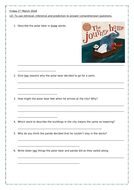 The Journey Home Reading Comprehension | Teaching Resources