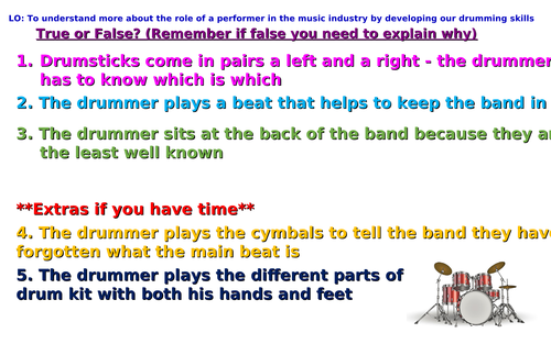 Powerpoint for Drum kit rock rhythm | Teaching Resources
