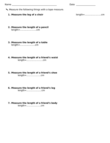 Y1 measure resources | Teaching Resources