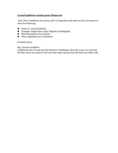 coastal landforms revision poster | Teaching Resources coastal landforms revision poster | Teaching Resources
