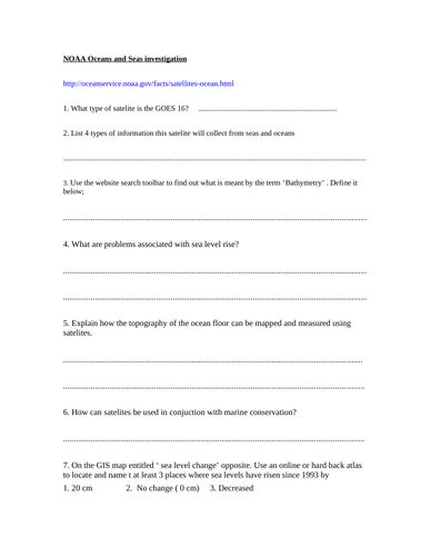 GIS and the impact of climate change in our oceans KS3 Geography ...