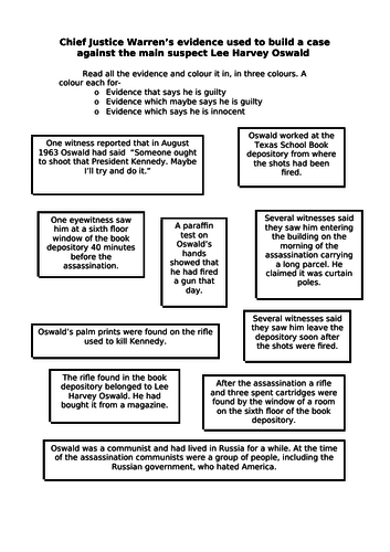 Historical whodunnit- Assassination of JFK | Teaching Resources