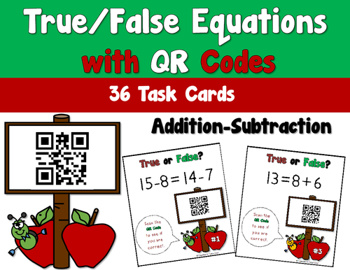 True or False Equations with QR Codes | Teaching Resources