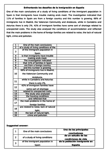 Spanish A Level immigration translation: exam question into Spanish ...