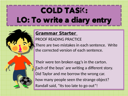 Diary Writing 1 COLD TASK - CHARLIE MERRICK'S FOOTBALL MISFITS ...