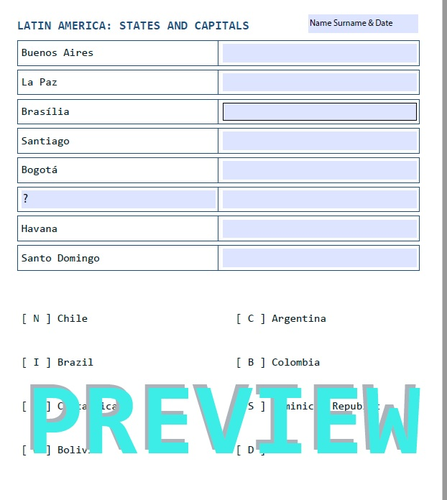 LATIN AMERICAN STATE CAPITALS | Teaching Resources