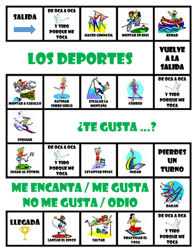 Los deportes - Juegos de mesa | Teaching Resources