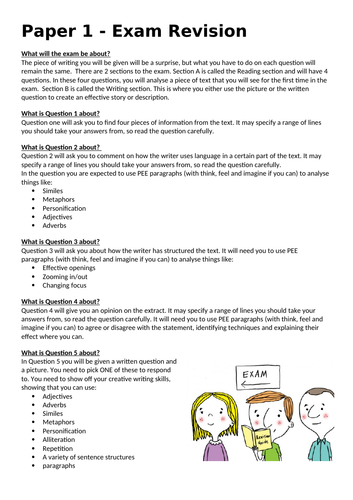 AQA English Language Paper 1 Revision Booklet | Teaching Resources AQA English Language Paper 1 Revision Booklet | Teaching Resources