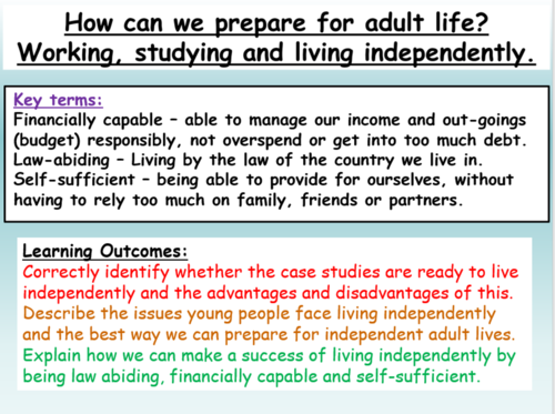 Independent Living | Teaching Resources