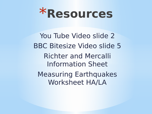 Lesson 6 Measuring Earthquakes | Teaching Resources