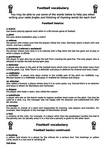 World Cup Football 2018 Activities and Resources and Worksheets ...