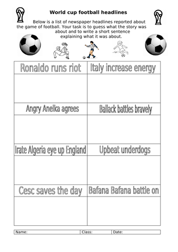World Cup Football 2018 Activities and Resources and Worksheets ...