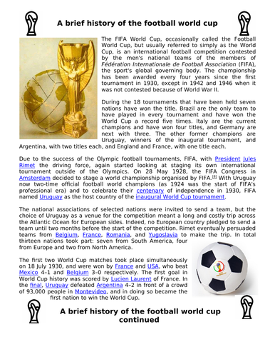 World Cup Football 2018 Activities and Resources and Worksheets ...