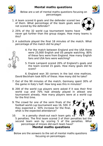 World Cup Football 2018 Activities and Resources and Worksheets - Maths ...