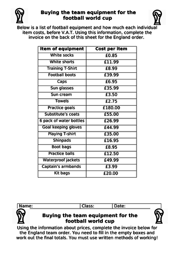 World Cup Football 2018 Activities and Resources and Worksheets - Maths ...