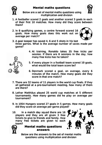 World Cup Football 2018 Activities and Resources and Worksheets - Maths ...