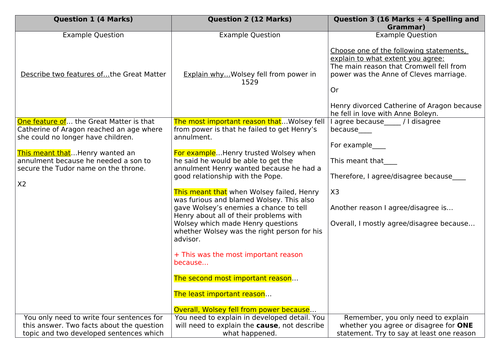 GCSE Henry and his Ministers (1509-1539) Timeline | Teaching Resources