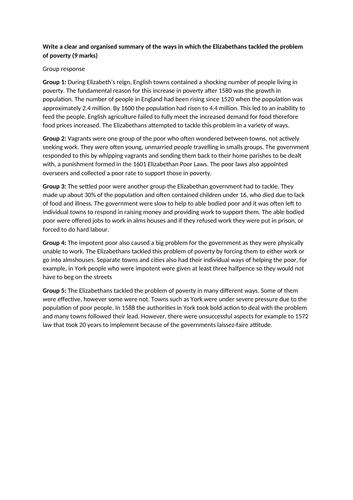 Daily Lives unit from The Elizabethans 1580-1603 OCR SHP GCSE | Teaching Resources