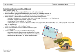 Year 2 Poetry Unit - Summer Holiday Poem | Teaching Resources