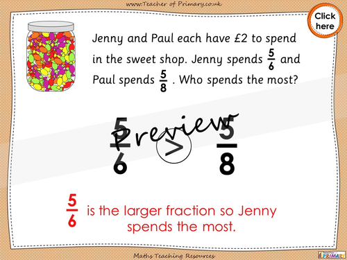 Comparing and Ordering Fractions - Year 3 | Teaching Resources