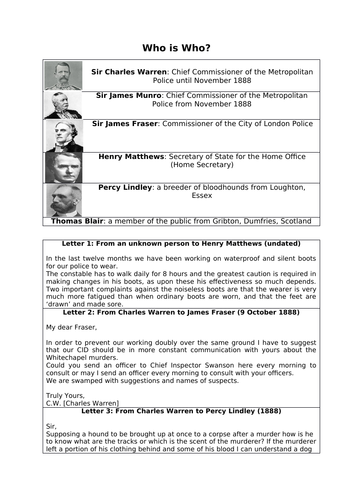 Jack the Ripper SoW: Whitechapel, Police and the Ripper | Teaching ...