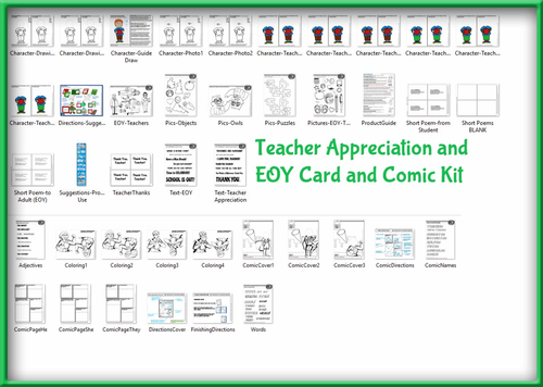 Teacher Appreciation and EOY Cards and Comics Kit! | Teaching Resources