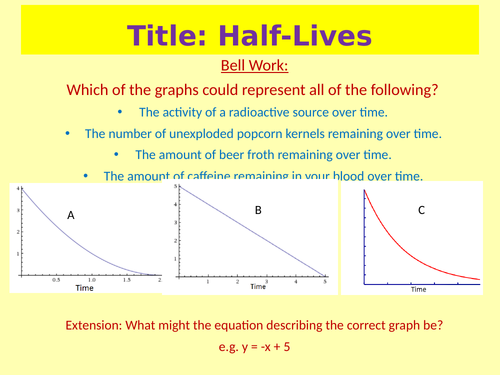 Half-Life Lesson (half lives) | Teaching Resources